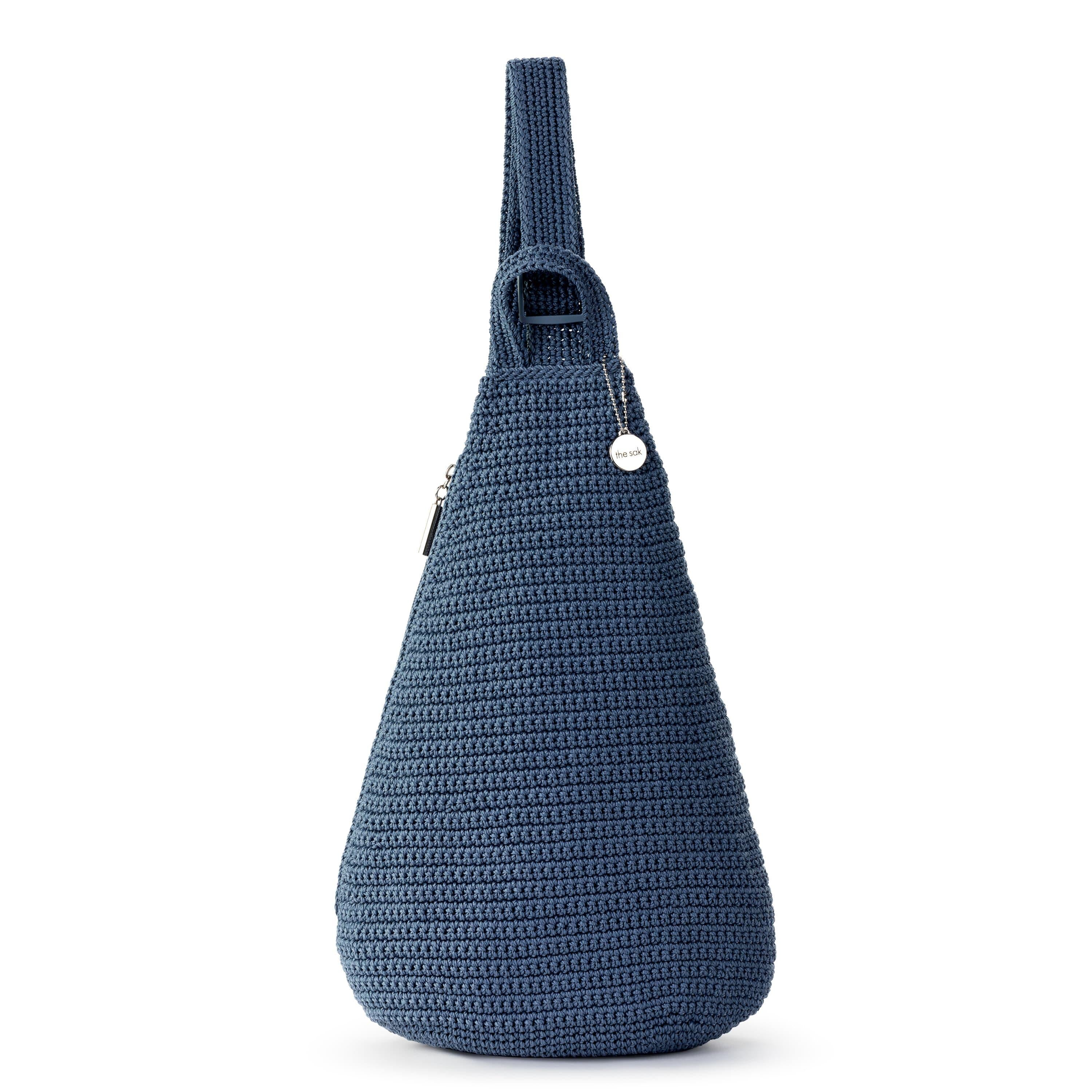 Geo Sling Backpack | Crochet and Leather Sling Backpacks – The Sak